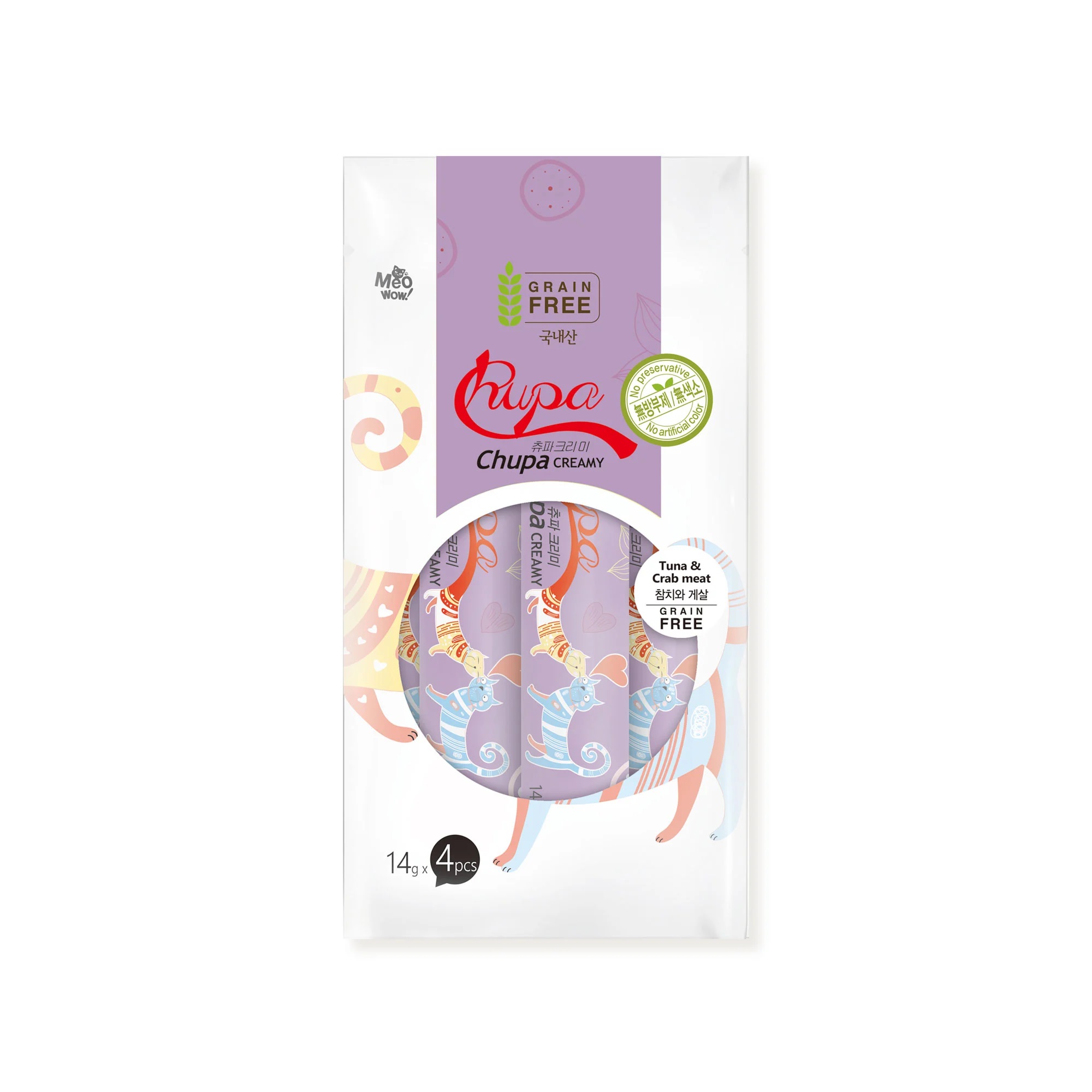 56g(14gx4ea) Xốt thịt thật cho mèo Chupa Creamy(Ca Ngu & Cua) – Happy ...