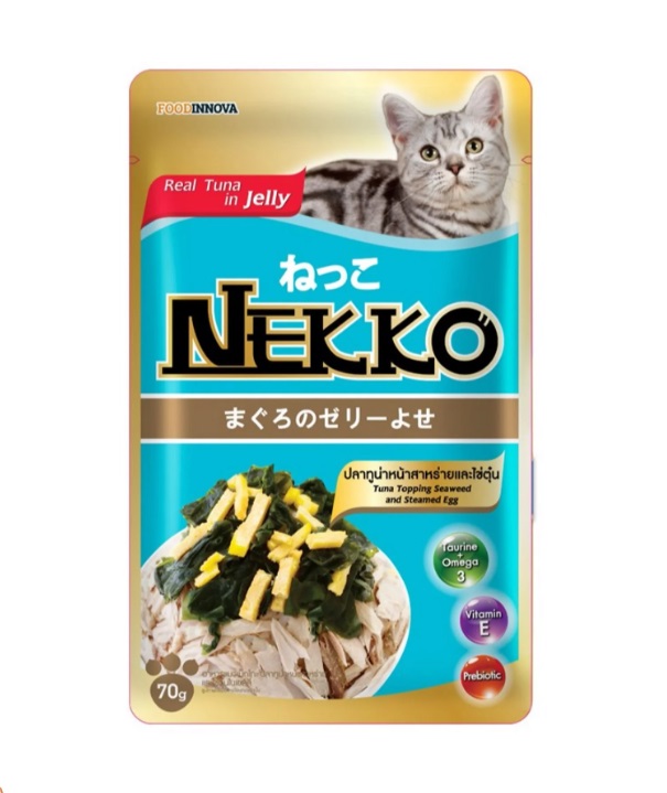 70g Pate mèo Nekko Jelly Tuna & Seaweed, Steamed Egg (Cá ngừ và Trứng hấp rong biển) – Happy Pet ...